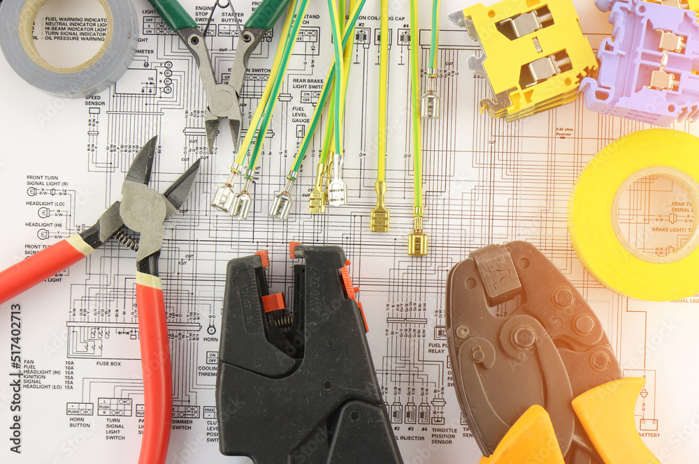 Electrical tools and materials for the installation of an electrical ...