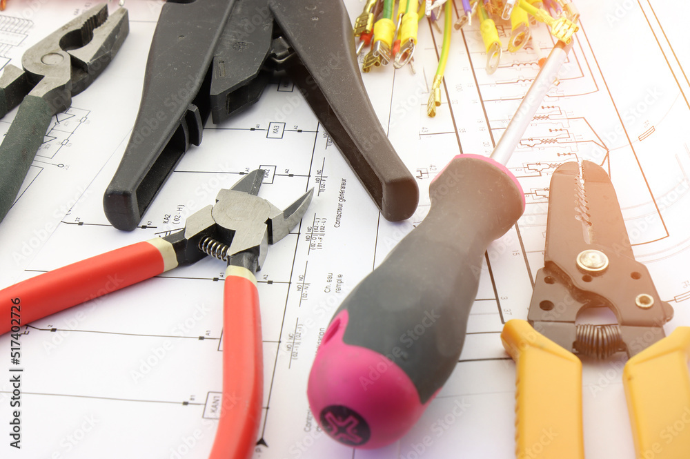Electrical tools and materials for the installation of an electrical ...