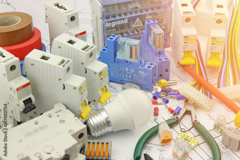 Electrical tools and materials for the installation of an electrical ...