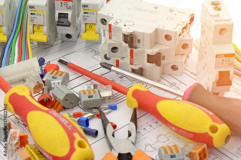 Electrical tools and materials for the installation of an electrical ...