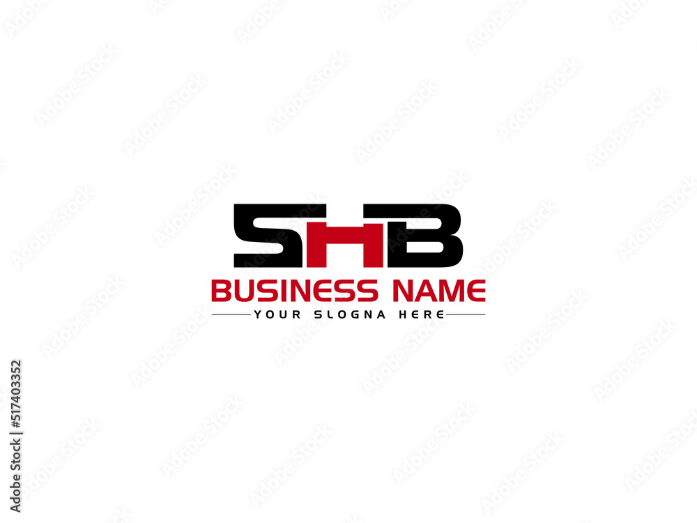 Abstract Shb Logo Icon Design Colorful Sh S H B Logo Icon Vector With Red Black Three Letter