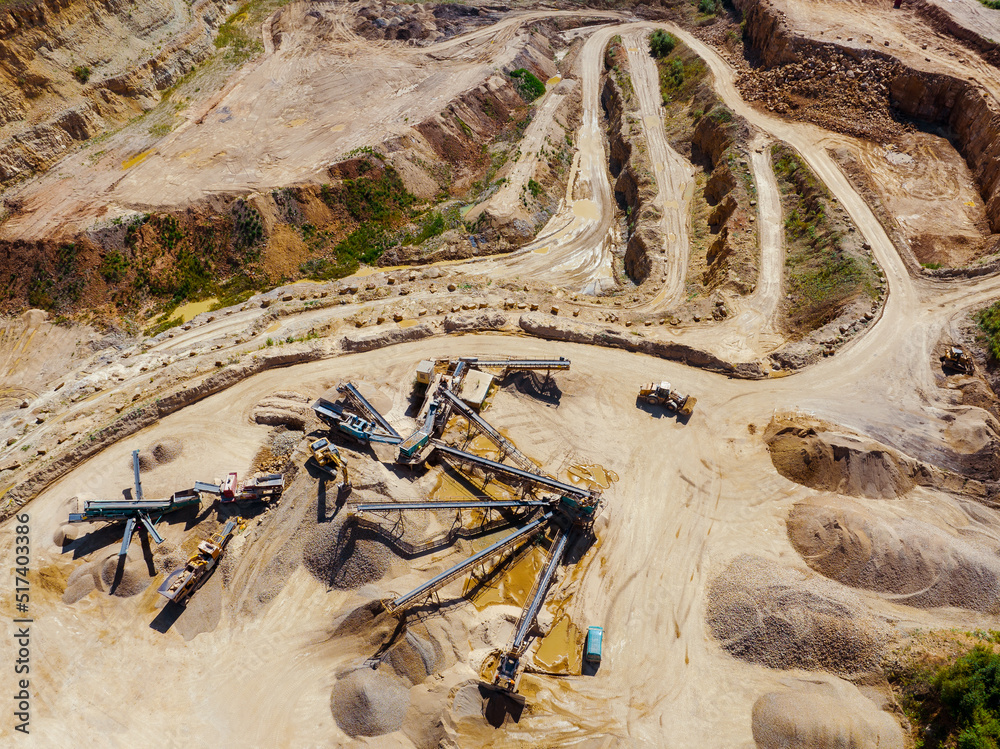 Dolomite Factory Plant Aerial View. Producing materials for ...