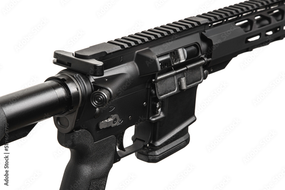 Modern automatic rifle isolated on white. Weapons for police, special ...