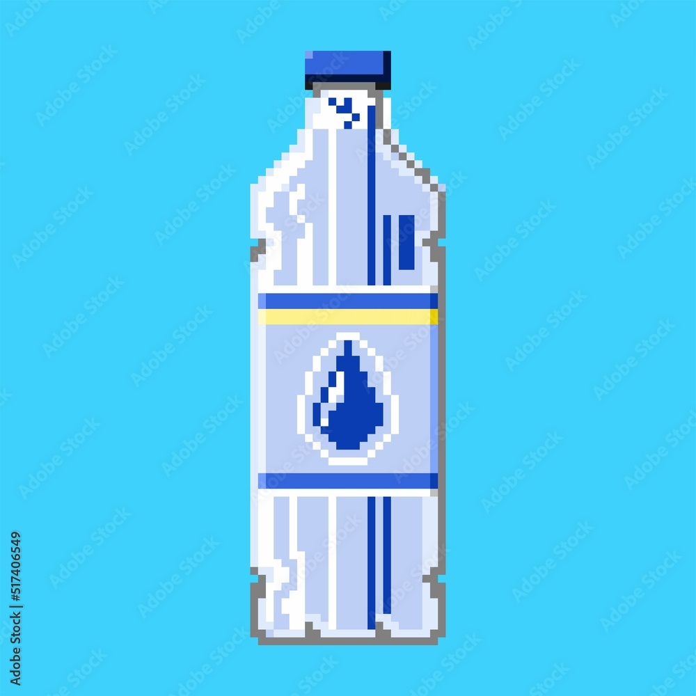 bottle of water pixel art illustration Stock Vector | Adobe Stock