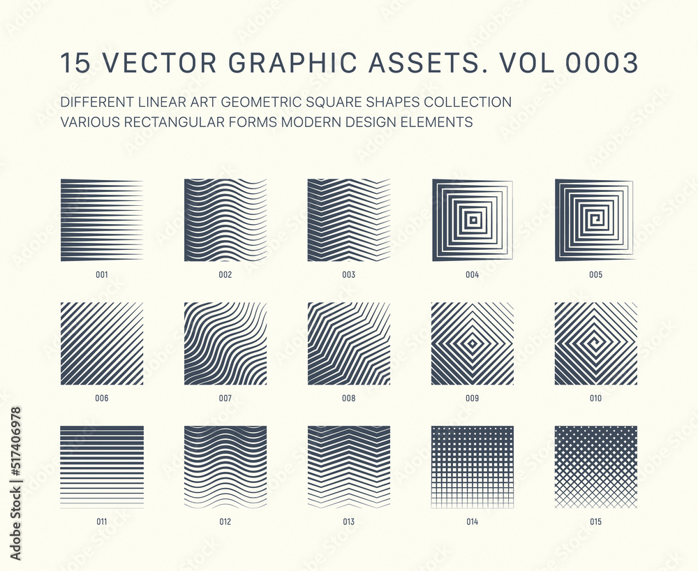 Vector Graphic Assets Various Hand Drawn Hatching Square Shapes ...