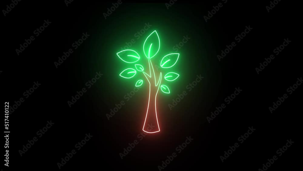 Abstract Tree Icon Silhouette Reveal Animation/ 4k animation of an ...