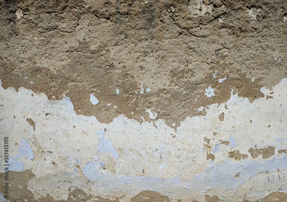 Grunge Cracked Concrete Wall With Peel Grey Stucco Texture. Retro ...