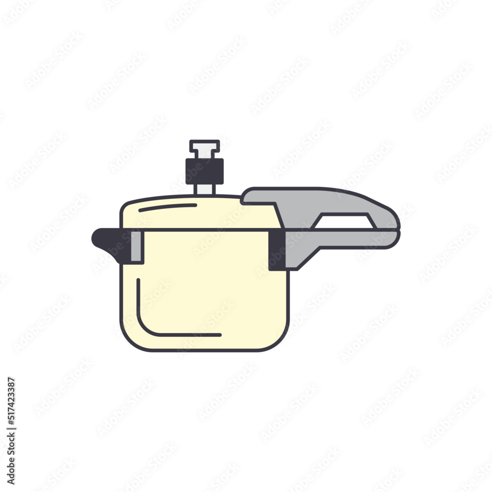 Pressure cooker icon in color, isolated on white background Stock ...