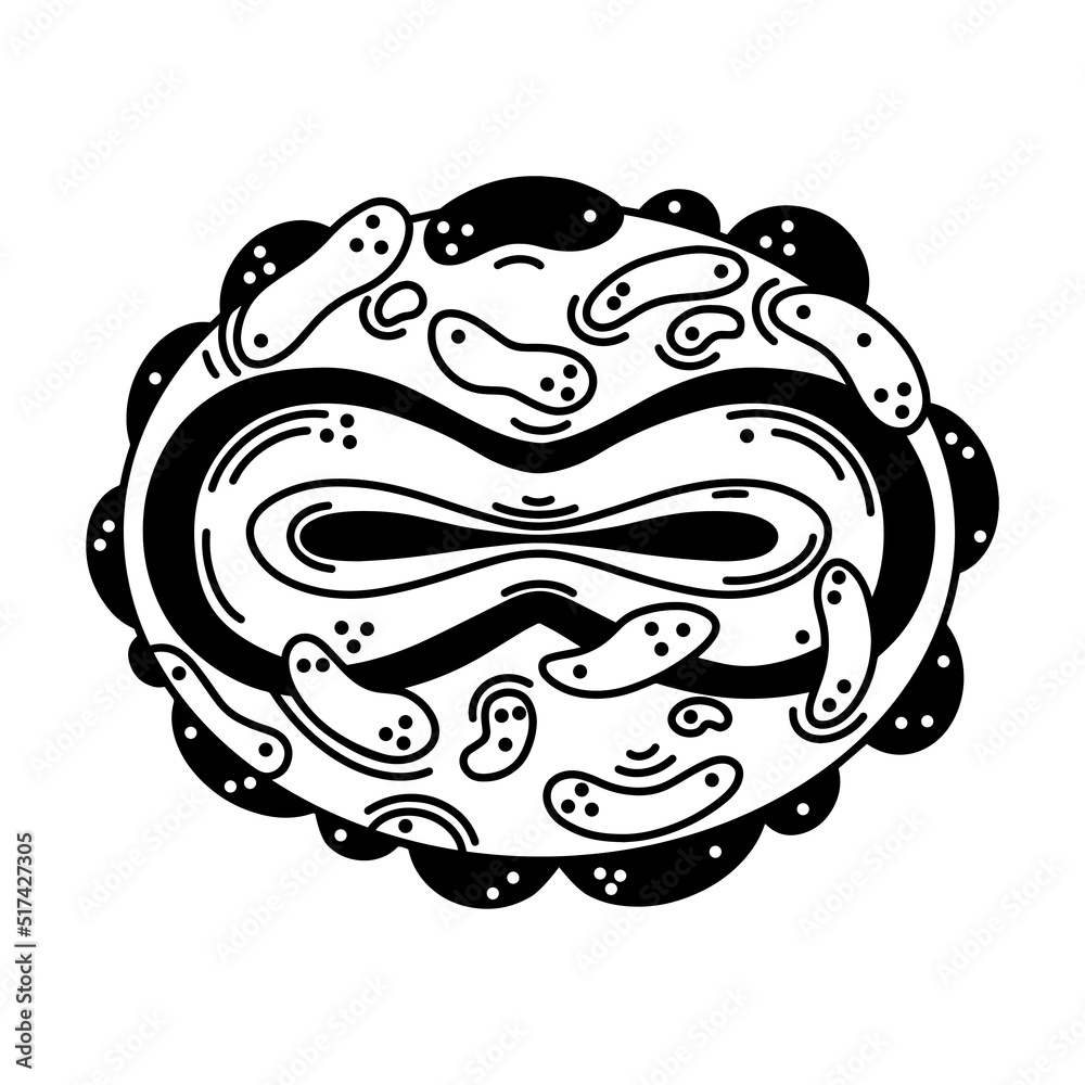 Smallpox virus vector icon. Poxvirus family, zoonotic virus. Pathogen ...