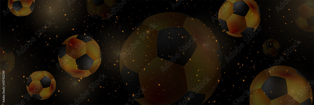 Luxury sport background with golden dots and soccer balls. Vector ...