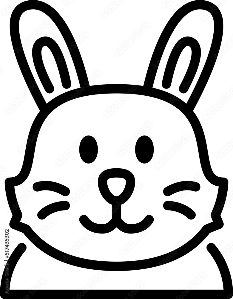 rabbit outline icon Stock Vector | Adobe Stock