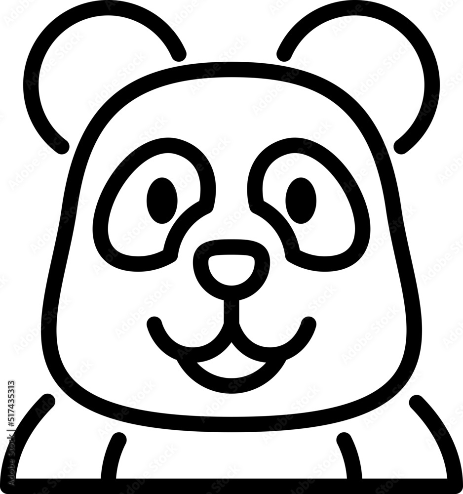 panda outline icon Stock Vector | Adobe Stock