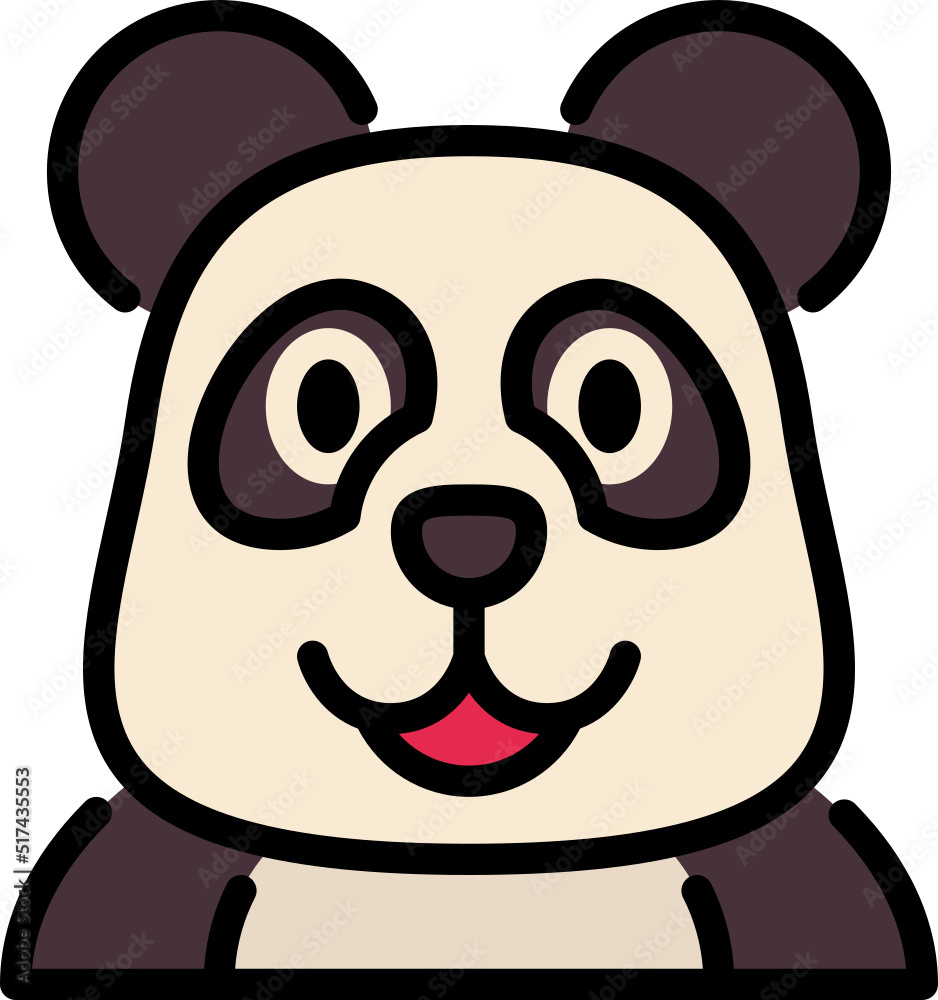 panda color outline icon Stock Vector | Adobe Stock