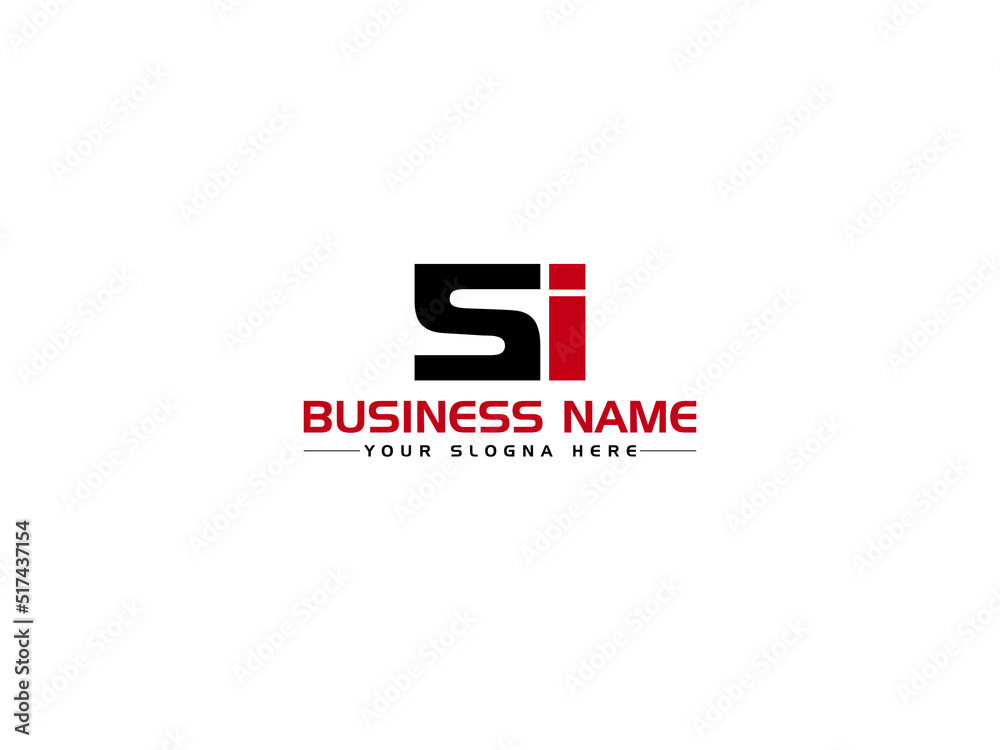 Minimalist SI Logo Letter Design, Colorful SI s i Logo Icon Vector ...