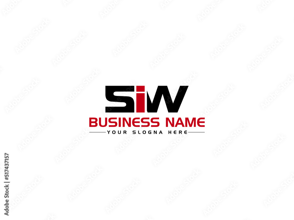 Minimalist SIW Logo Letter Design, Colorful SI s i w Logo Icon Vector ...