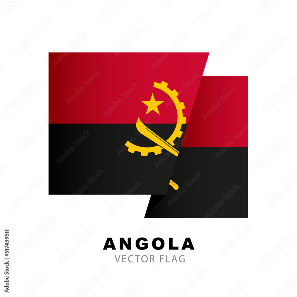 Colorful Angolan flag logo. Flag of Angola. Vector illustration ...