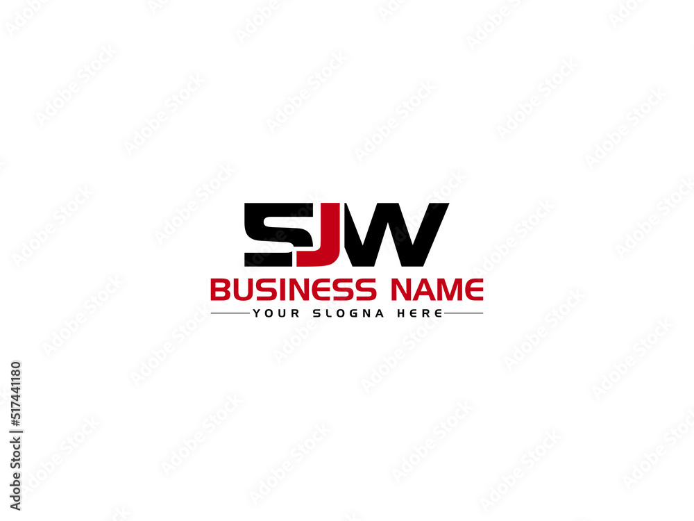 Colorful SJW Logo Icon, Letter SJ s j w Logo Image Vector Art With ...