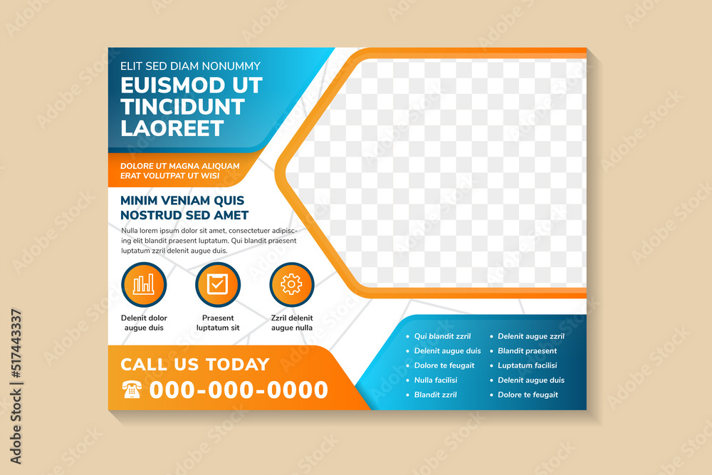 flyer template design with headline is editable custom dummy text ...