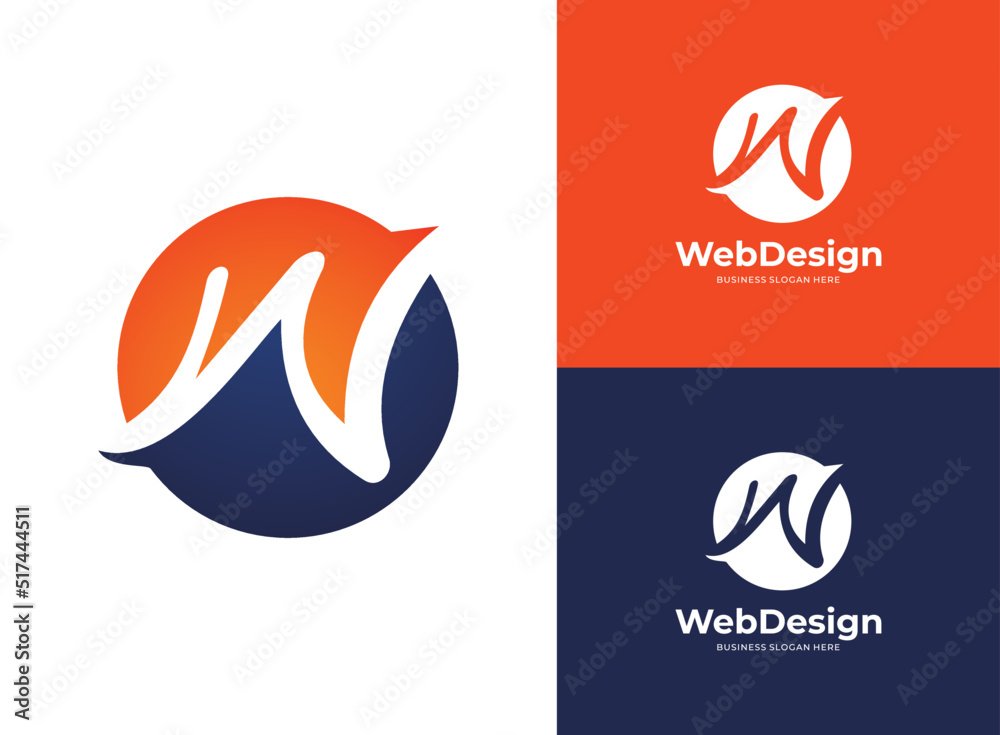 Illustration vector graphic of modern abstract letter W logo icon ...