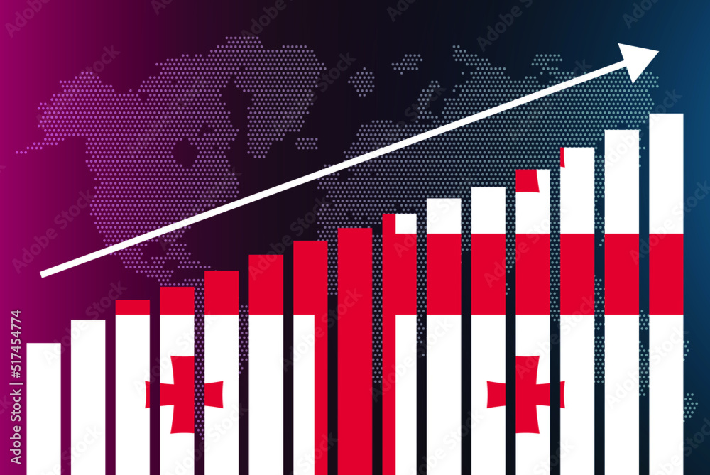 Georgia bar chart graph, increasing values, country statistics concept ...