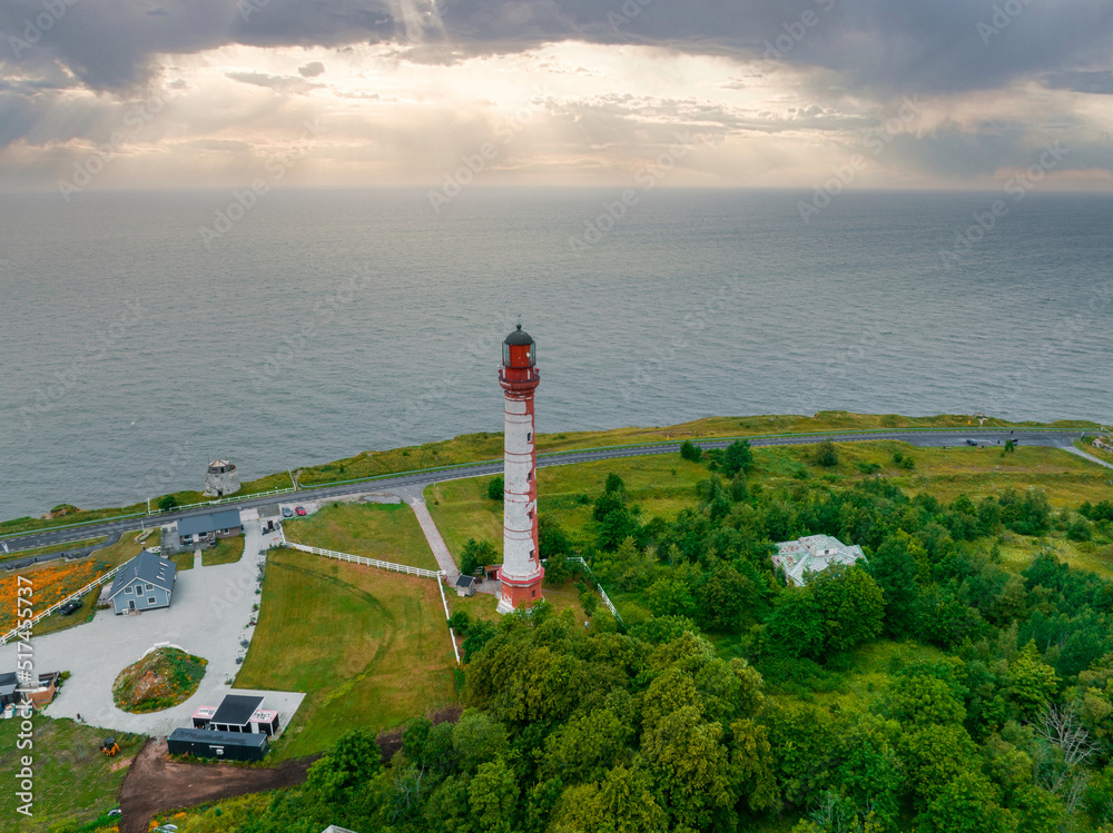 Beautiful limestone cliff on Pakri peninsula, Estonia with the historic ...