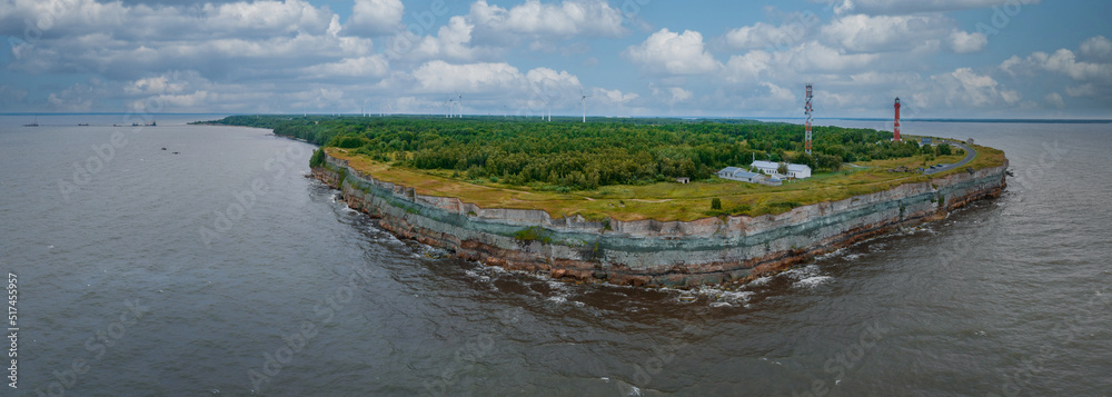 Beautiful limestone cliff at the top of the Pakri peninsula. Coastal ...