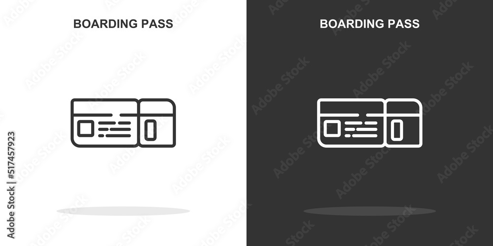 boarding pass line icon. Simple outline style.boarding pass linear sign ...