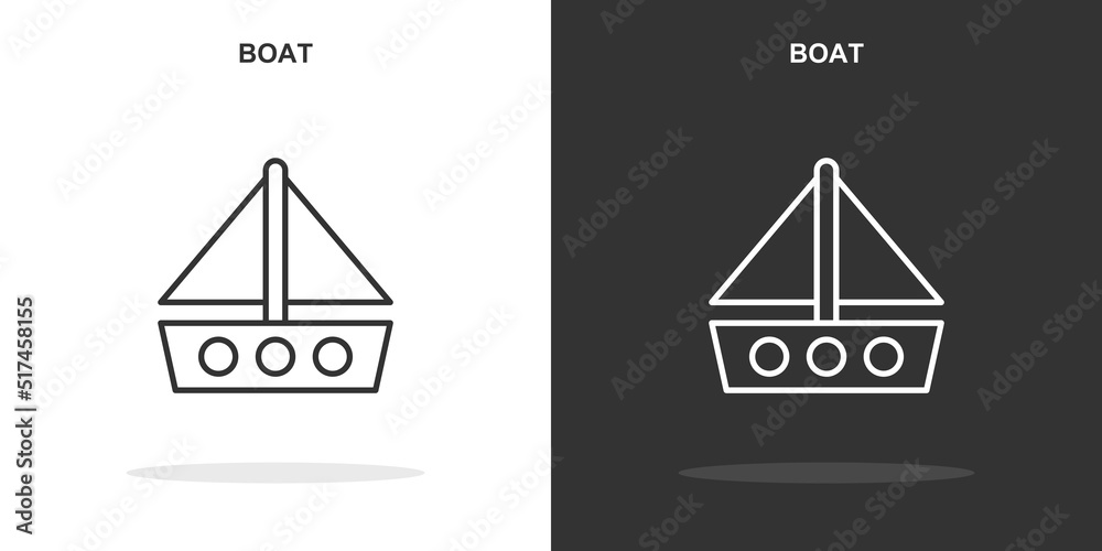 boat line icon. Simple outline style.boat linear sign. Vector ...