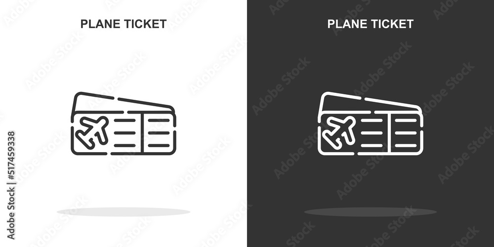 plane ticket line icon. Simple outline style.plane ticket linear sign ...