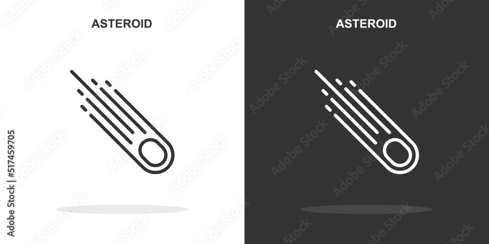 asteroid line icon. Simple outline style.asteroid linear sign. Vector ...