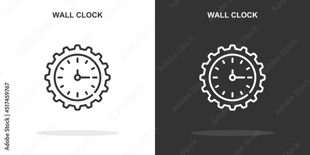 wall clock line icon. Simple outline style.wall clock linear sign ...