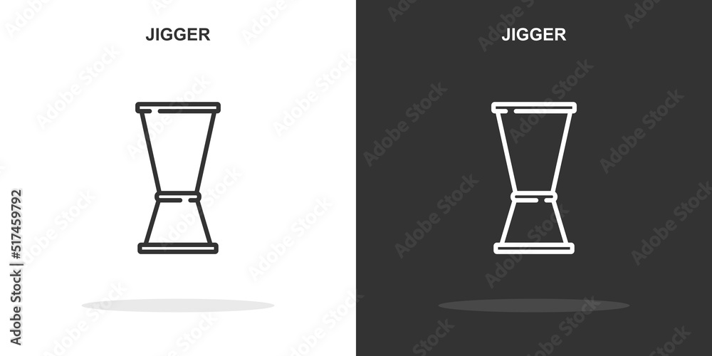 jigger line icon. Simple outline style.jigger linear sign. Vector ...