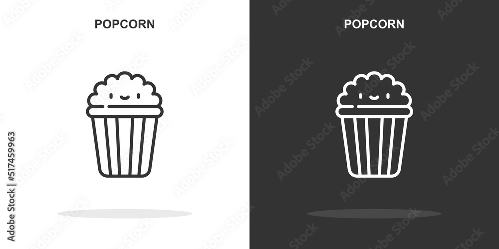 popcorn line icon. Simple outline style.popcorn linear sign. Vector ...
