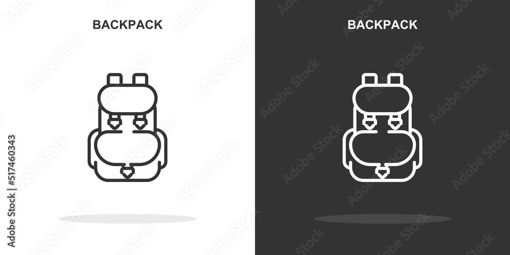 backpack line icon. Simple outline style.backpack linear sign. Vector ...