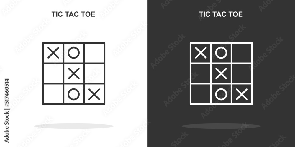 tic tac toe line icon. Simple outline style.tic tac toe linear sign ...