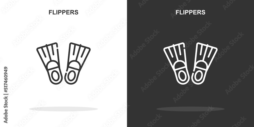 flippers line icon. Simple outline style.flippers linear sign. Vector ...