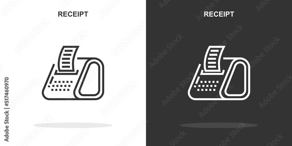 receipt line icon. Simple outline style.receipt linear sign. Vector ...