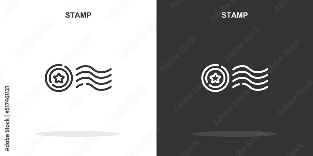 stamp line icon. Simple outline style.stamp linear sign. Vector ...