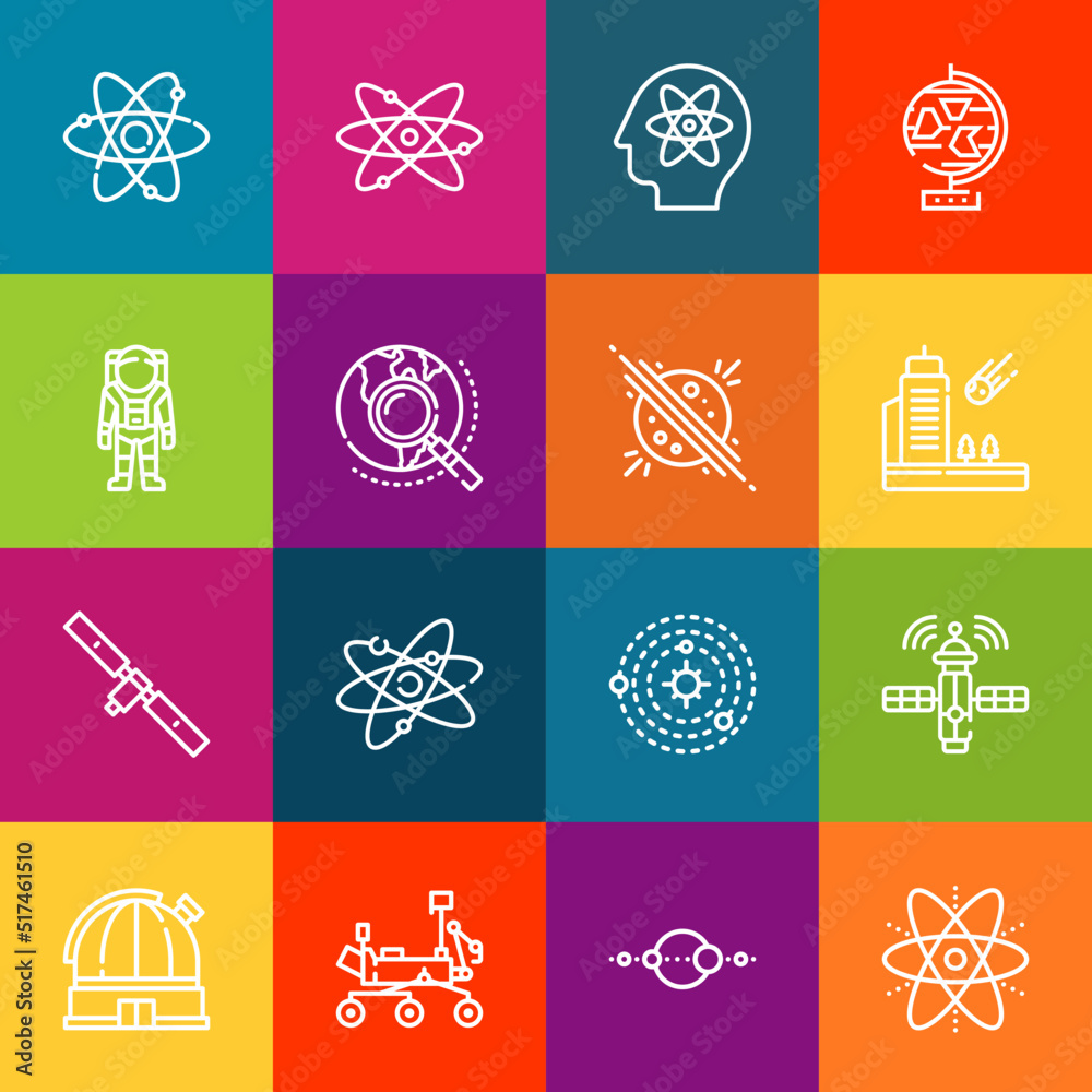 Modern thin line icons set of orbit elements. Premium quality outline ...