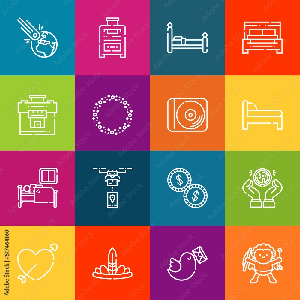 Modern thin line icons set of lying elements. Premium quality outline ...