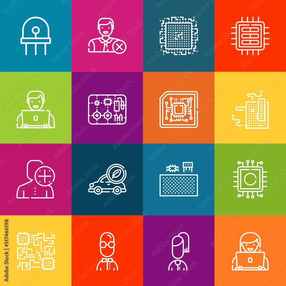 Modern thin line icons set of component elements. Premium quality ...