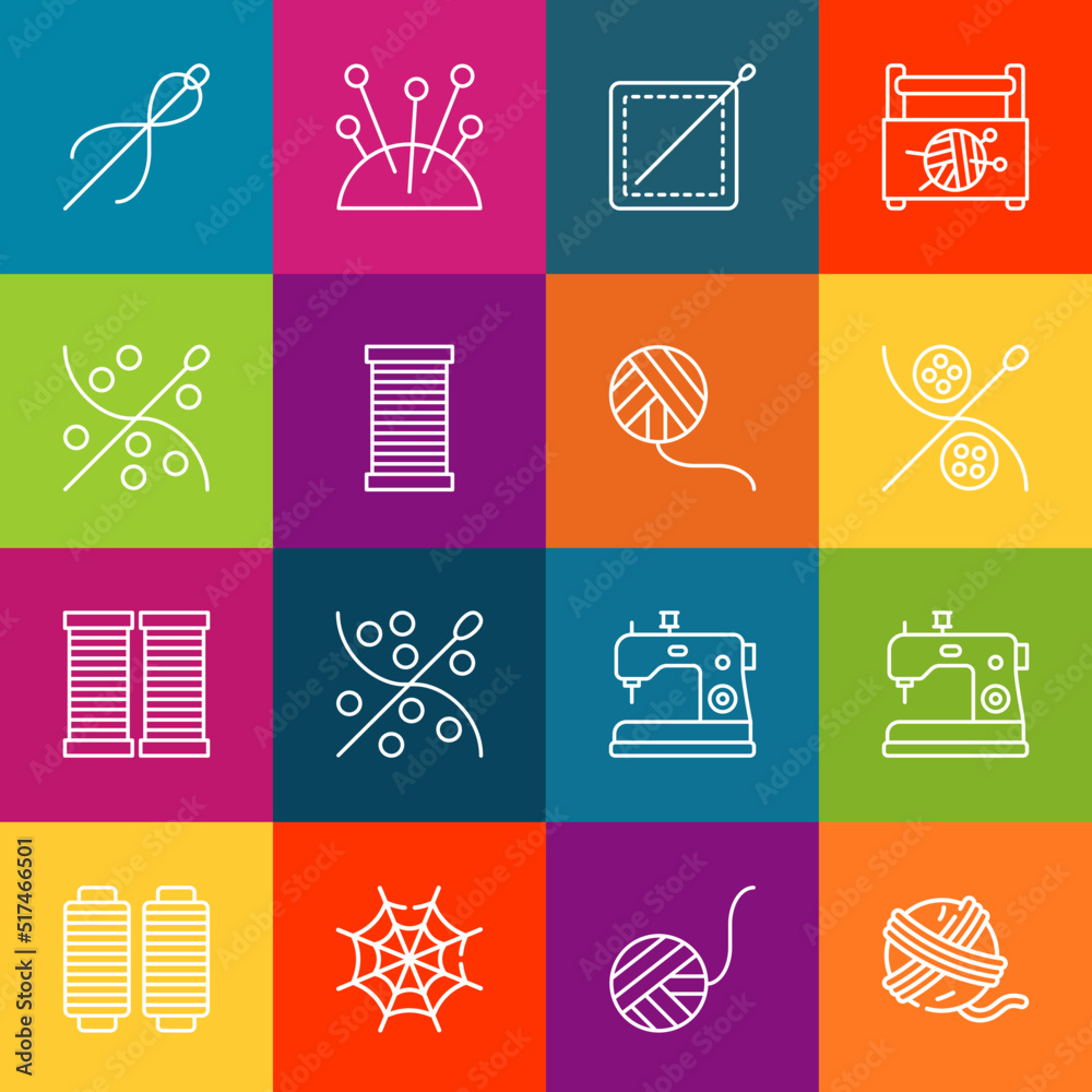 Modern thin line icons set of thread elements. Premium quality outline ...