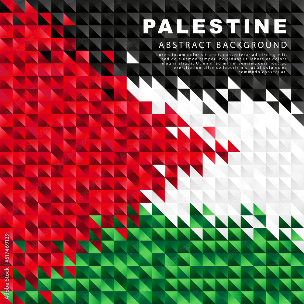 Flag of Palestine. Abstract background of small triangles in the form ...
