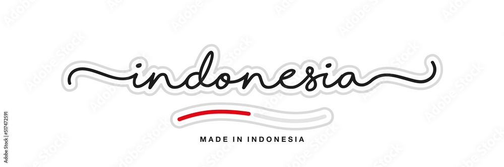 Made in Indonesia, new modern handwritten typography calligraphic logo ...