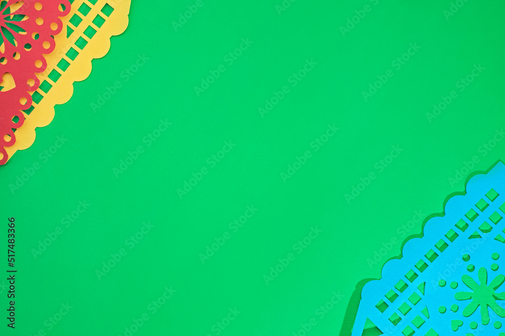 Hispanic heritage month background with mexican paper flags Stock Photo ...