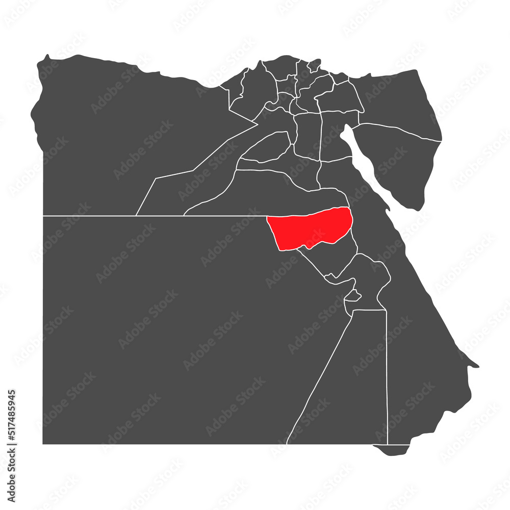 Egypt high detailed map asyut, geography graphic country, africa border ...