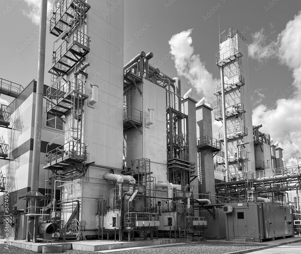 Production of oxygen and nitrogen from the air. Appearance of the ...