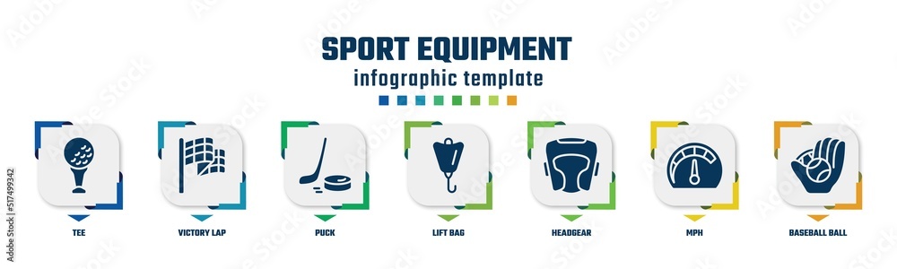 sport equipment concept infographic design template. included tee ...