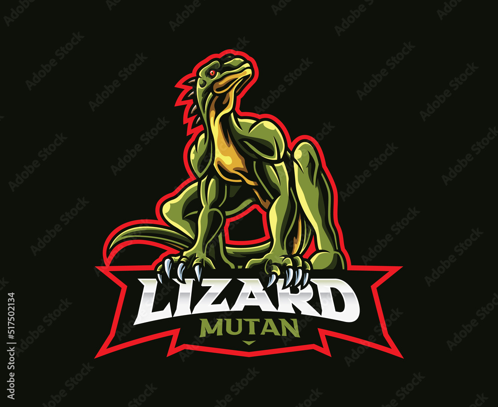 Lizard mascot logo design. Lizard man vector illustration. Logo ...