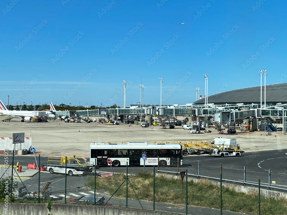Roissy, France. July 15. 2022. Airplanes on the tarmac of the largest ...